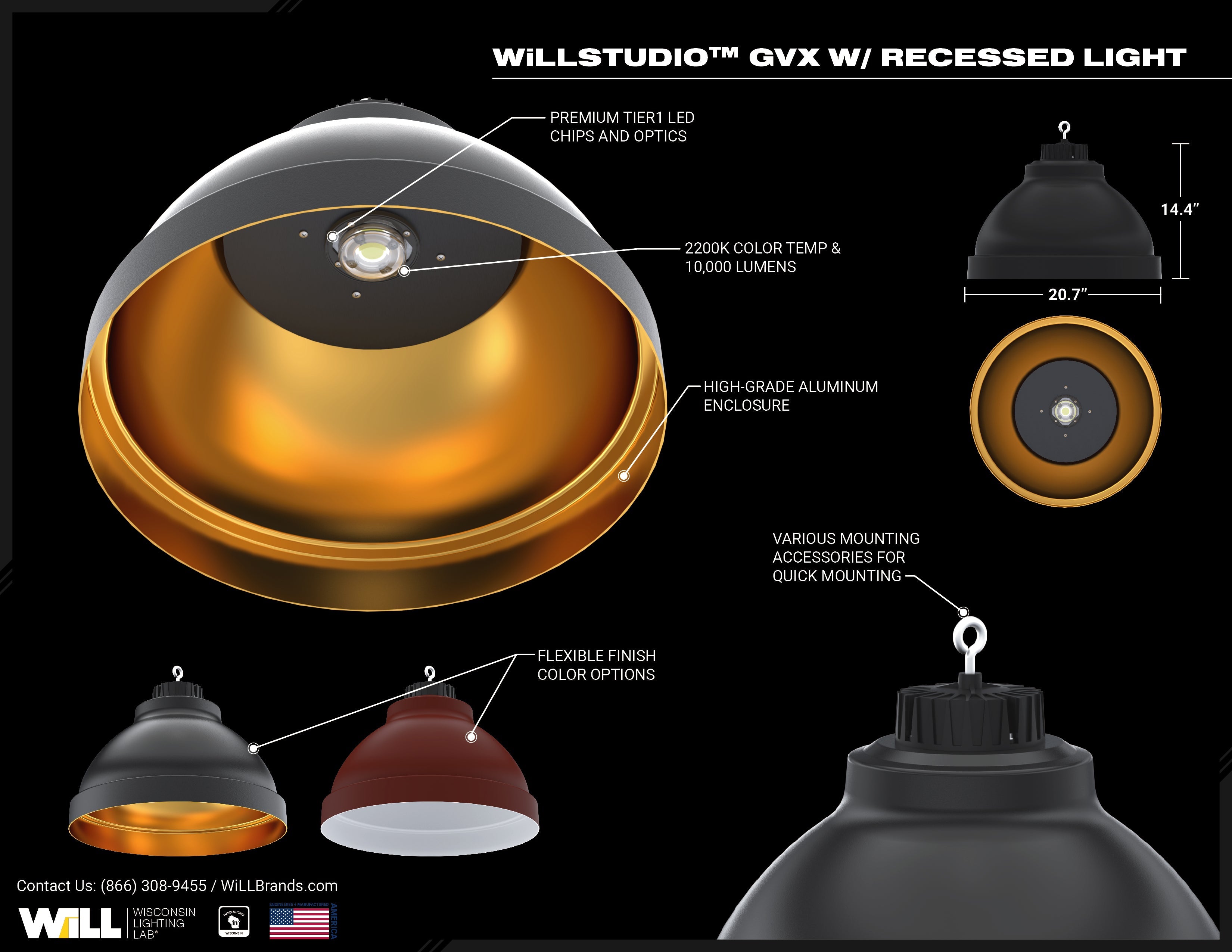 WILLSTUDIO® GVX RECESSED W/ CUSTOM FINISH – Wisconsin Lighting Lab, Inc ...