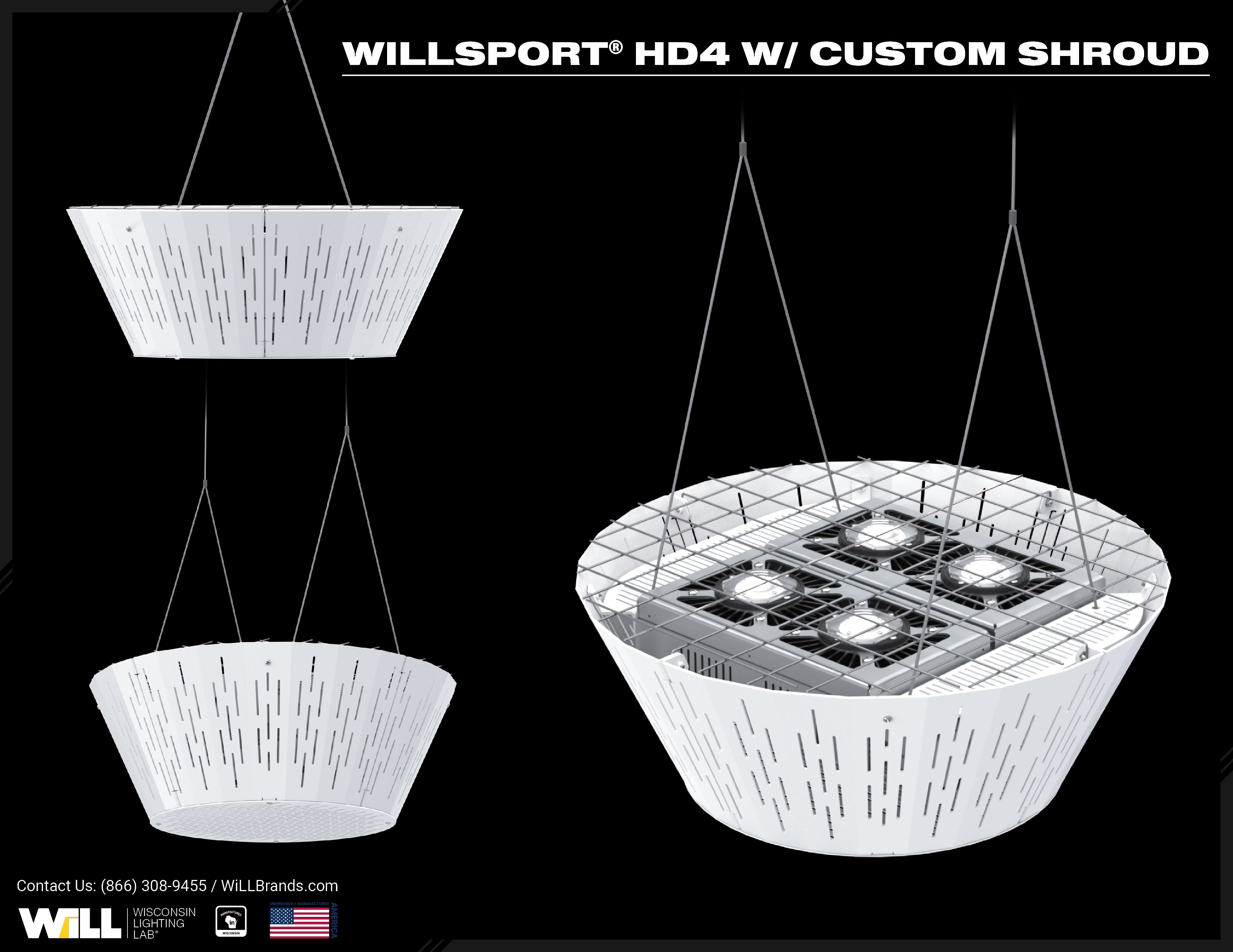 WiLLSPORT® HD4 WITH CUSTOM SHROUD – Wisconsin Lighting Lab, Inc. (WiLL)
