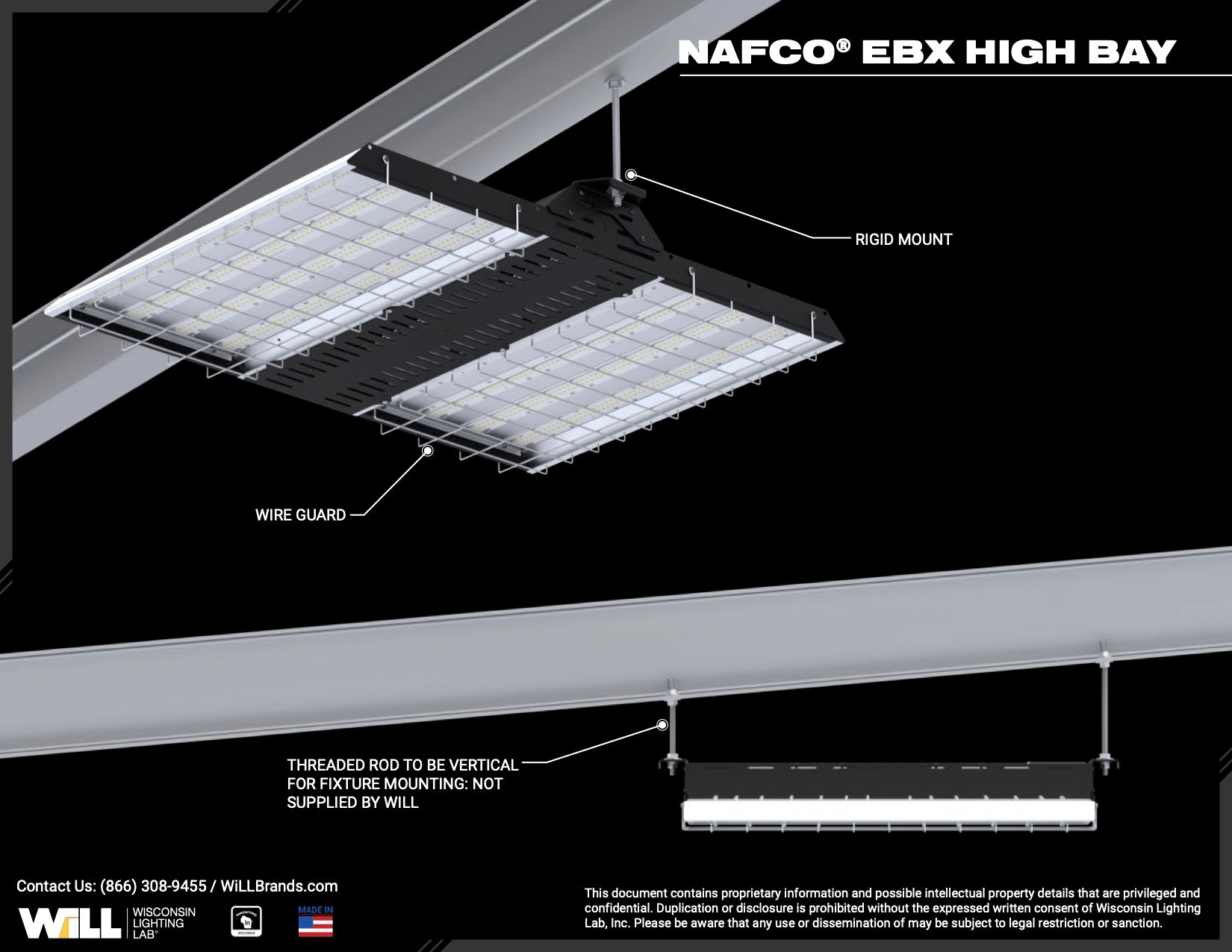 EBX Rigid Beam Mount with Wire Guard – Wisconsin Lighting Lab, Inc. (WiLL)