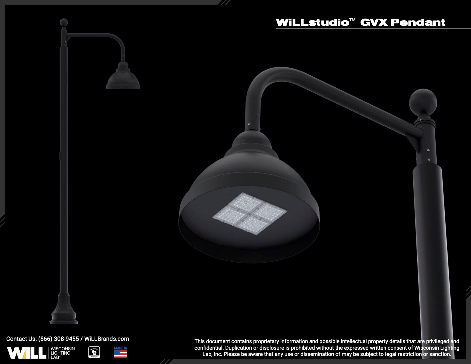 WiLLstudio® GVX Pendant on Drop Arm – Wisconsin Lighting Lab, Inc. (WiLL)