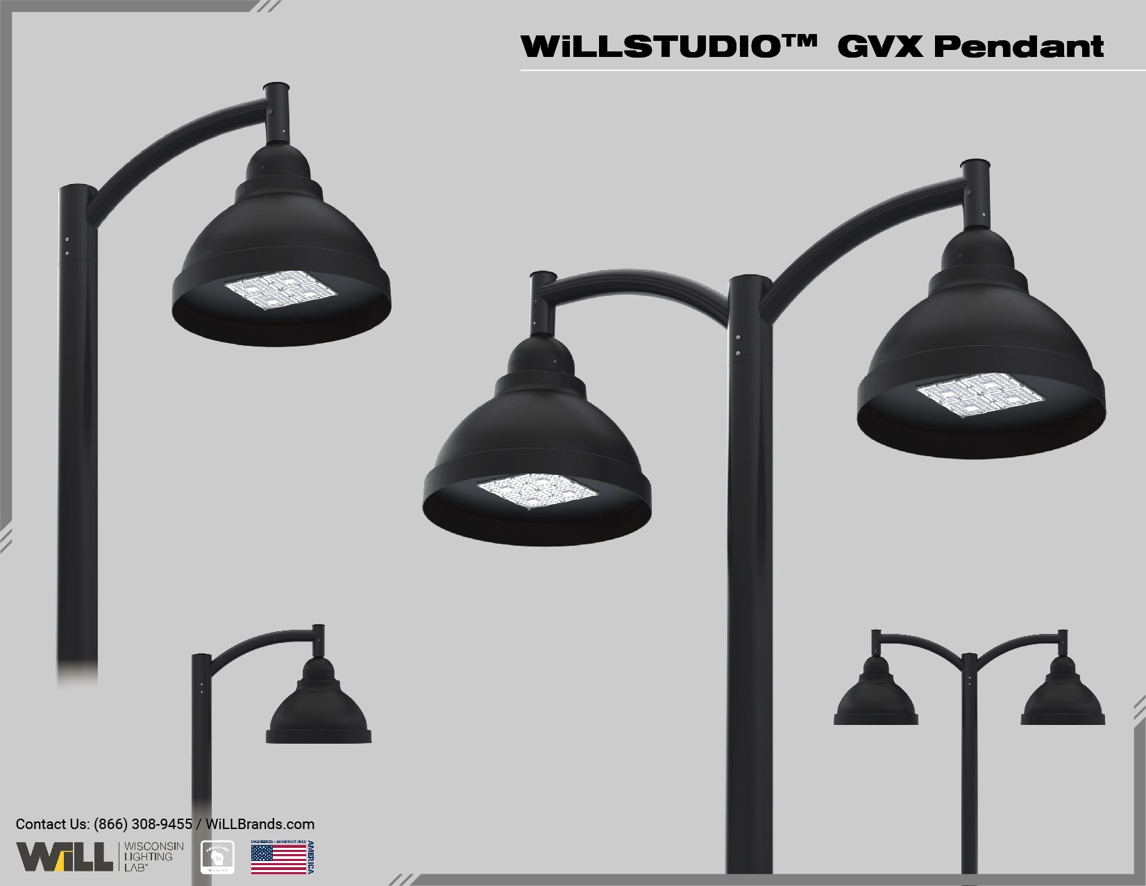 GVX Pendant with Architectural Upsweep Arm – Wisconsin Lighting Lab ...