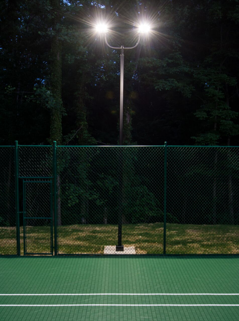 Incredible Backyard Basketball Court in Moseley, VA - Light Pole + Lig ...